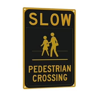 Traffic Signs Slow Pedestrian Crossing Sign,Street Sign,Road Safety for ...