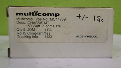 Multicomp Pro Resistor, Power, 2 Ohm, 50W, 1% - MC14739: Amazon.com ...