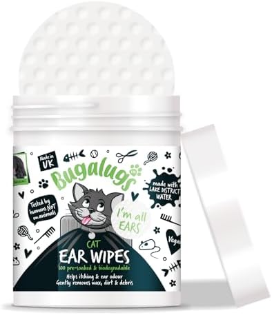 BUGALUGS Dog Ear Cleaner Dog Wipes 100 Biodegradable textured pre ...