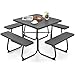 Amazon.com: Giantex Picnic Table Set for 4-8 Persons, Outdoor Table and Bench Set with Umbrella ...