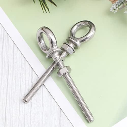 Metal S Hooks Stainless Steel Lifting Eye Bolts – M8 Eye Bolt with Nuts ...