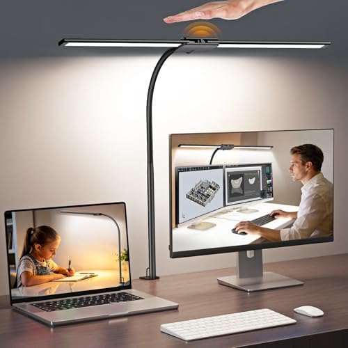Syrinx LED Desk Lamp for Office Home, Dual Head Eye-Care Architect ...