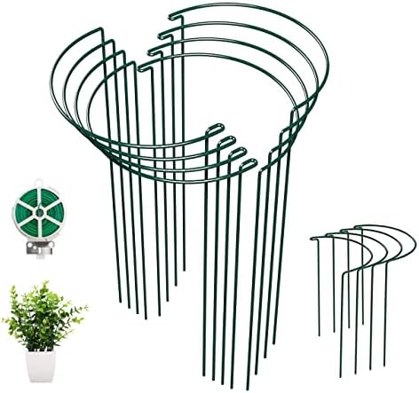 Amazon.com : LEOBRO 2 Pack Half Round Metal Garden Plant Supports ...