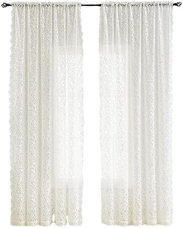 Amazon.com: HooHero French Vintage Lace Gauze Sheer Curtains Voile ...