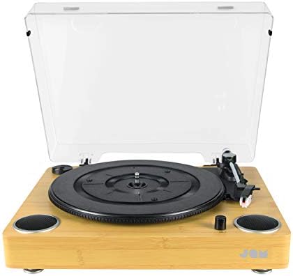 JAM Sound Turntable Player, Vinyl Record Player, Built-in Dual Stereo ...