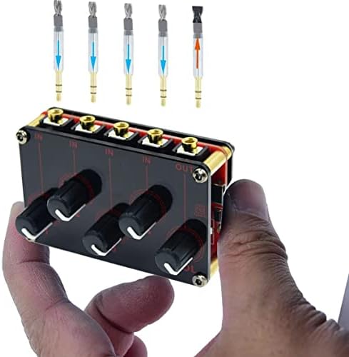 Amazon.com: Multiple Input Mix 4 Way 1/8" inch 4 in 1 Out Stereo ...