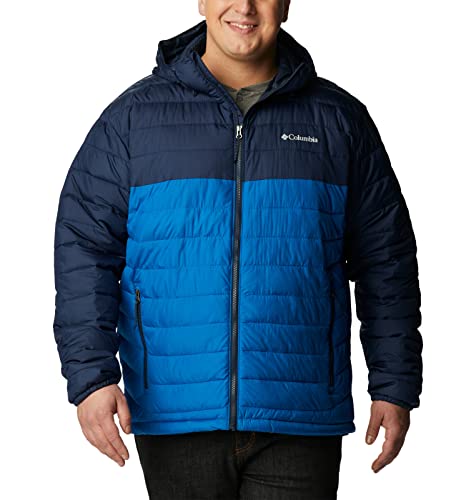 Columbia Men's Powder Lite Hooded Jacket, Bright Indigo/Collegiate Navy ...