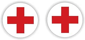 Red Cross Sticker 2 Pieces Red Cross Sticker (RP30/2) (9.5 cm Diameter ...