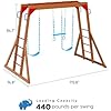 Amazon.com: Dolphin Playground Wood Swing Sets for Backyard with Monkey Bar, Kids Outdoor Play ...
