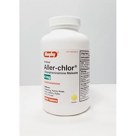 Amazon.com: 1000 CT Rugby Aller-CHLOR 4 Hour CHLORPHENIRAMINE Maleate ...