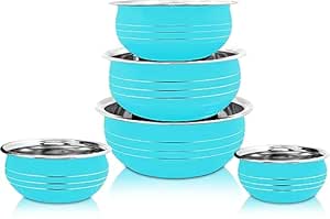 Buy Nirvika Stainless Steel Color Handi, Cookware Set, Serving Bowl ...