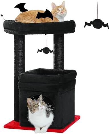 Littlesy Gothic Cat Tree with Coffin Cat Bed & Spooky Cat Toys - Spooky ...