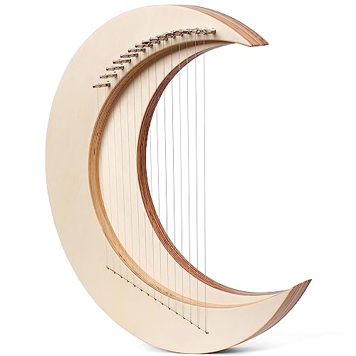 Snapklik.com : LOMUTY 15-String Moon Lyre Harp