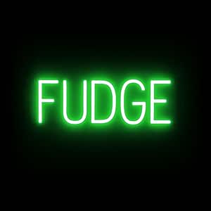SpellBrite FUDGE Sign for Businesses | Treat-Related Signs with Neon ...
