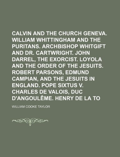 『Calvin and the Church of Geneva. William Whittingham and the - 読書メーター