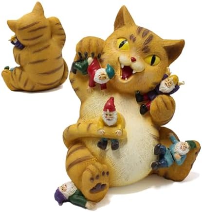 Amazon.com: Cat Gnomes Garden Statue, Resin Cat Statues Art Decor ...
