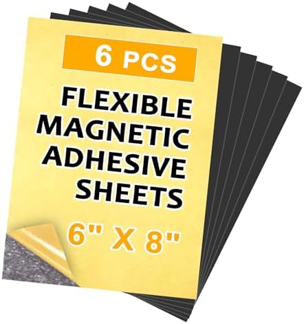 Amazon.com : Towjug 6X8 Inches Magnetic Sheet with Adhesive Backing ...