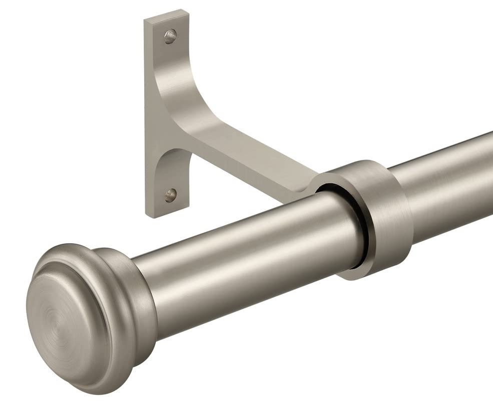 Amazon.com: Brushed Nickel Curtain Rods for Windows 72 to 144 Inch ...