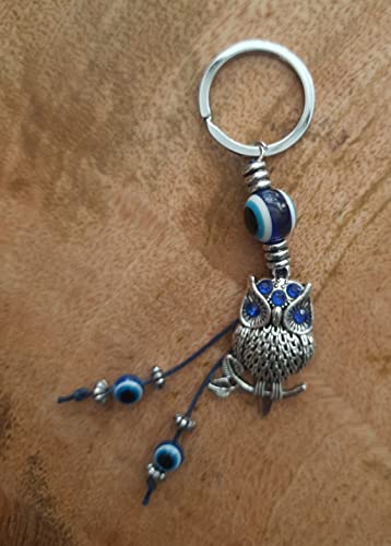 DT DECTONE Combo Pack of 2 Evil Eye Keychain Tortoise & fengshui Owl ...
