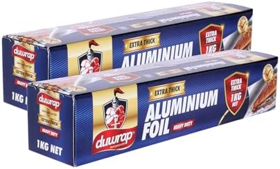 Duwrap Premium Aluminium Silver Foil 1 KG Net, Pack of 2 [1KG Net x 2 ...