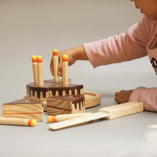 Buy Moontoys.in Wooden Chocolate Dream Cake Toy | Wooden Cake Toy for ...