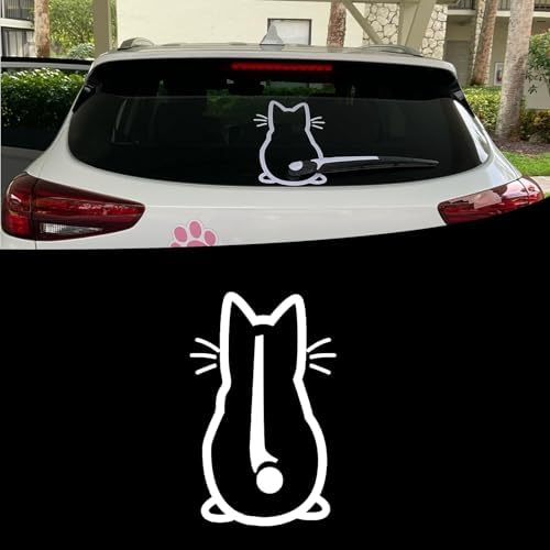 Amazon.com: ijuicy 1 PC Cute Cat Car Rear Windshield Wiper Decal ...