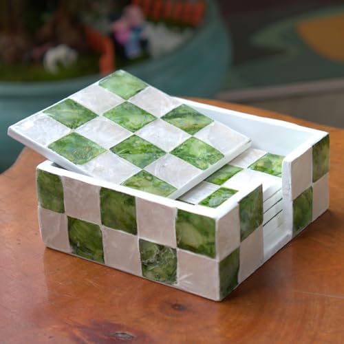 Amazon.com | CHI AN HOME 4" Square Decorative Coasters Set of 6 with ...