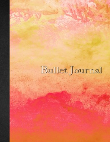 Bullet Journal: 8.5 x 11 - 160 pages - Watercolor Orange Red - Evening ...