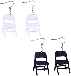Amazon.com: twinkle eye 2 Pair Mirror Folding Chair Earrings Acrylic ...