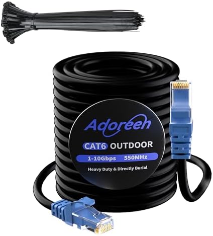 Amazon.com: Abireiv Cat6 Outdoor Ethernet Cable 200ft,Outdoor Shielded ...