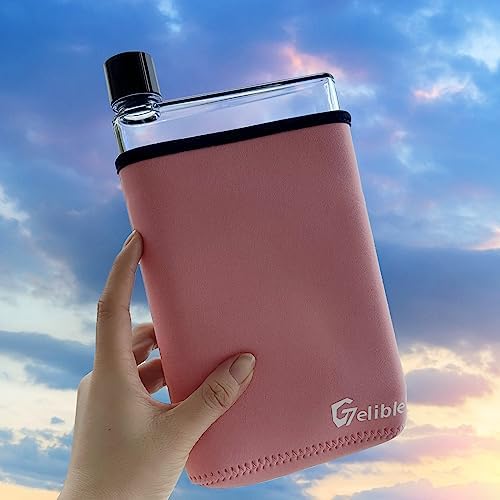 Amazon.com: Flat Water Bottle - 17oz (500mL) Small Plastic Flask that ...