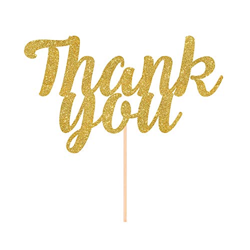Thank you cake topper. Gold Glitter Cake Topper. Thanks cake decor ...