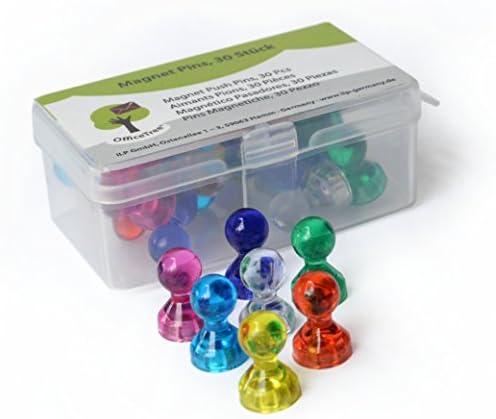 OfficeTree 30 x neodymium magnet nåle - 6 farver - små magneter ...