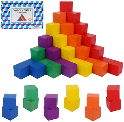 Amazon.com: Offelec 108 Pack 1 Inch Wooden Blocks, 6 Colors STEM Math ...