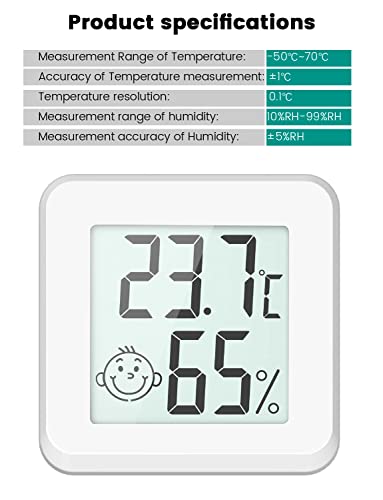 Digital Hygrometer Thermometer Mini, Indoor Room Temperature Monitor ...