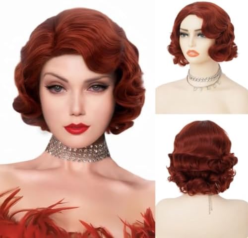 Amazon.com : Dai Cloud Short Blonde Finger Wave Wig for Women 1920s ...