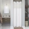 Amazon.com: eachope Stall No Hooks Needed White Shower Curtain with Snap-in Fabric Liner Set ...