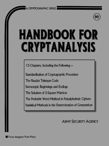 Handbook for Cryptanalysis : Army Security Agency: Amazon.in: Books