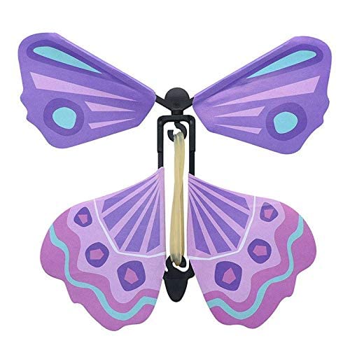 LUPINEZ Kids Flying Butterfly Magic Butterfly Toy Rubber Band Powered ...
