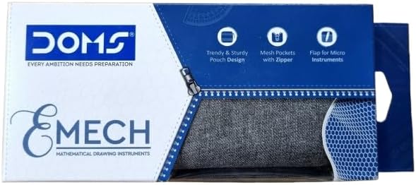 Doms Emech Mathematical Drawing Instrument Geometry Box Set With Pouch ...