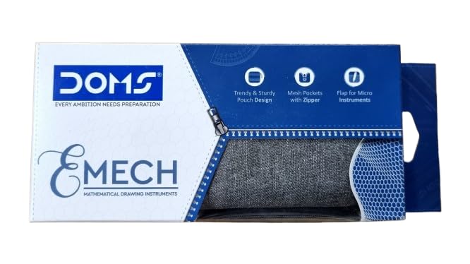 Doms Emech Mathematical Drawing Instrument Geometry Box Set With Pouch ...
