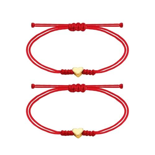 Amazon.com: PEALICIOUS Red String Bracelet, Red Bracelets for Women ...