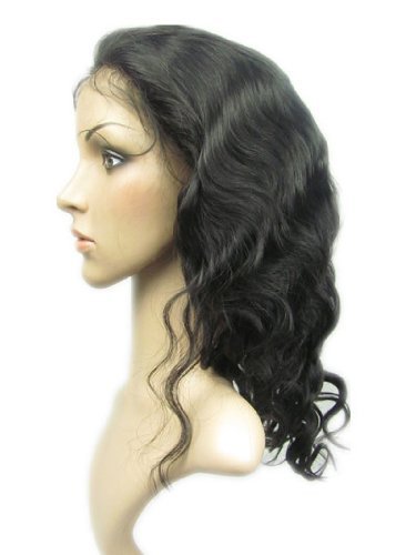 Amazon.com : Tanya 14" Full Lace Wig Body Wave Wig 1B# Natural Black ...