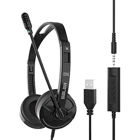 HAL USB Headset with Microphone with 3.5mm Jack for PC: Amazon.co.uk ...