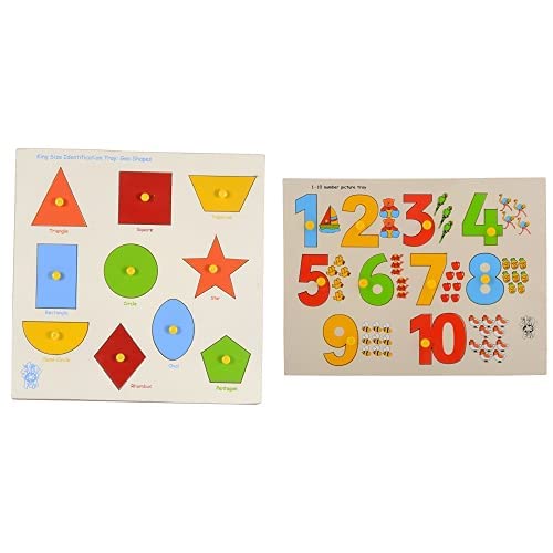 Skillofun Large 'Shapes' Shape Tray - Triangle, Multi Color & Number ...