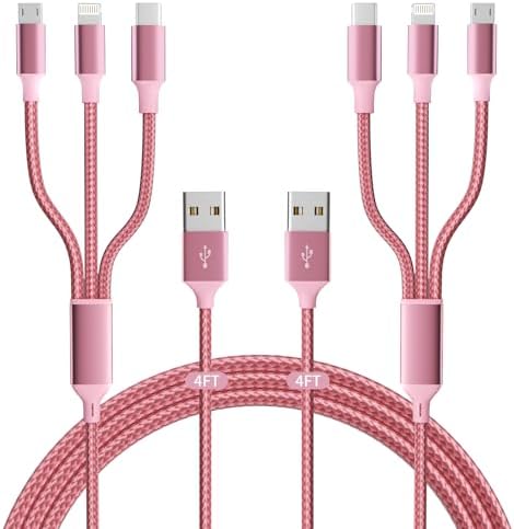 Amazon.com: Multi Charging Cable, (2 Pack 4FT) Multi USB Charger Cable ...