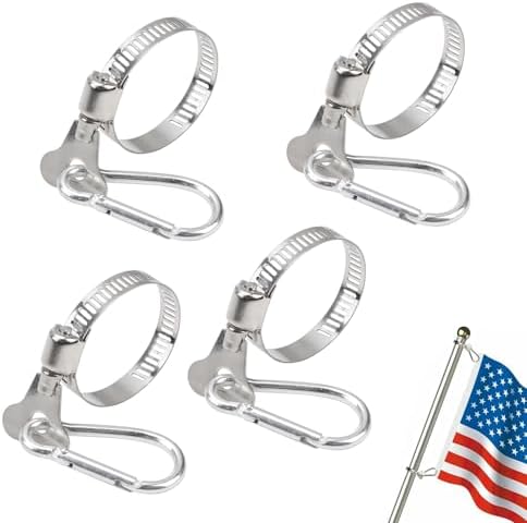 Amazon.com : SONGTIY 4PCS Flag Pole Clips, Stainless Steel Flag Pole ...