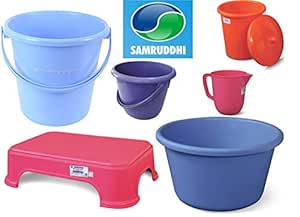Samruddhi Plastic Bathroom Set 6 Pcs. : Amazon.in: Home & Kitchen