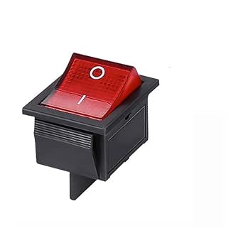 5pcs 2 Position Red Light Rocker Switch 16A/250V KCD4-20 4 Pin ON/OFF ...