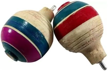 Buy (Pack of 2) Wooden Spinning Toys | Bambaram | Lattu | Latto ...